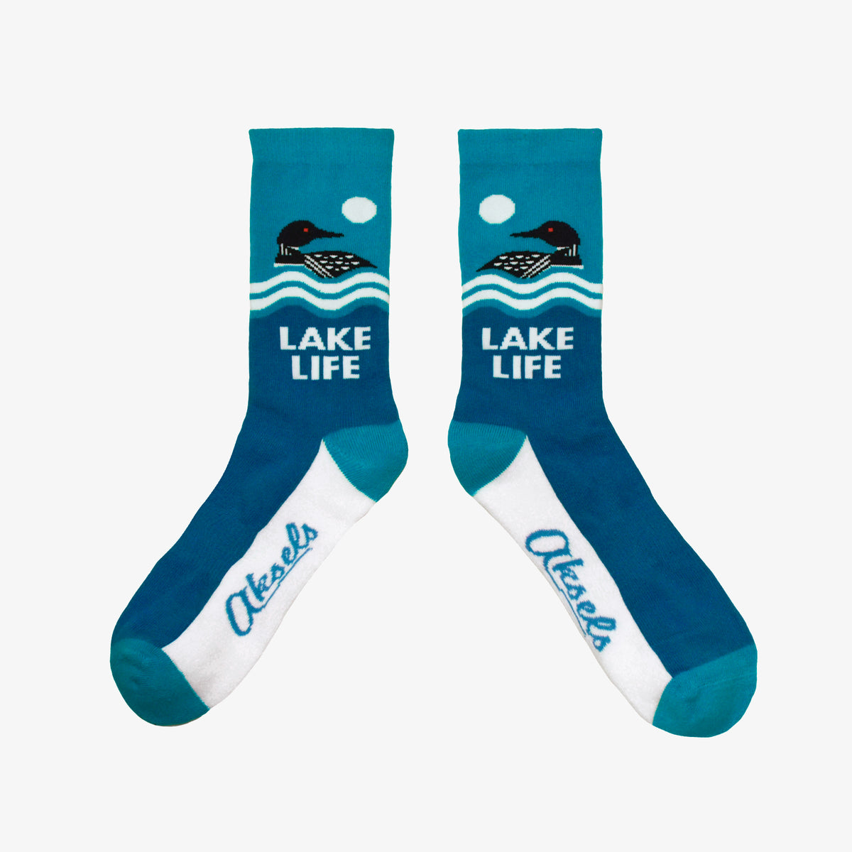 Adult Wildlife Water Loon Lake Life Socks | Mens & Womens Crew Cotton ...