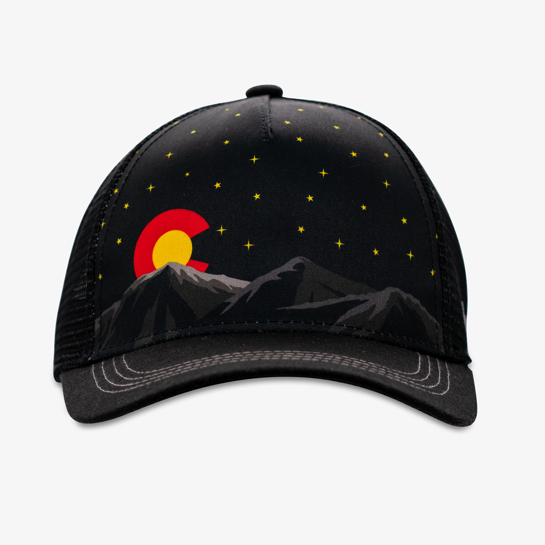 Adult Colorado Mountain Starry Night Landscape Low Pro Snapback Hat ...