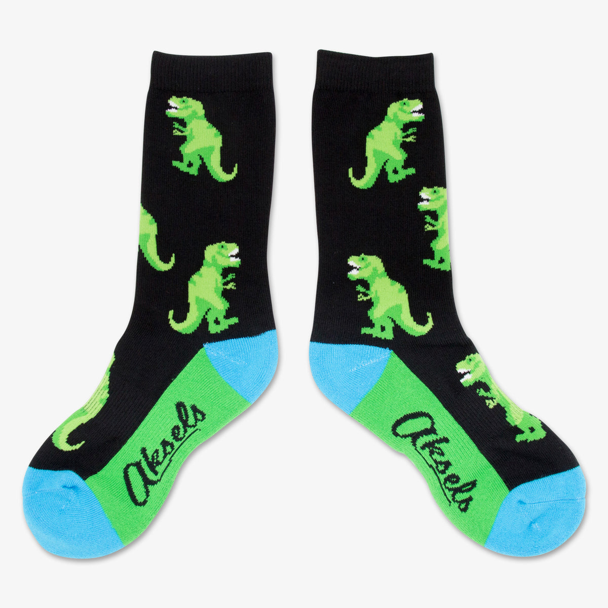 Big Kids T-Rex Dinosaur Socks | Boys & Girls Cotton Crew Socks | Size 9 ...