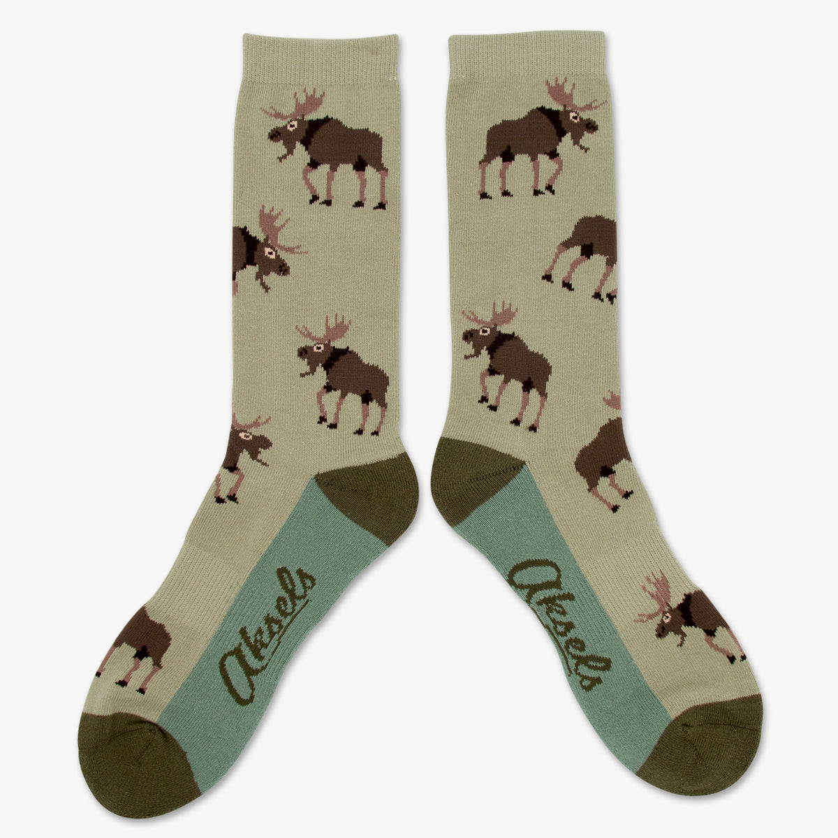 Adult Moose Socks | Mens & Womens Crew Cotton Socks | Size 16+ | Aksels.com