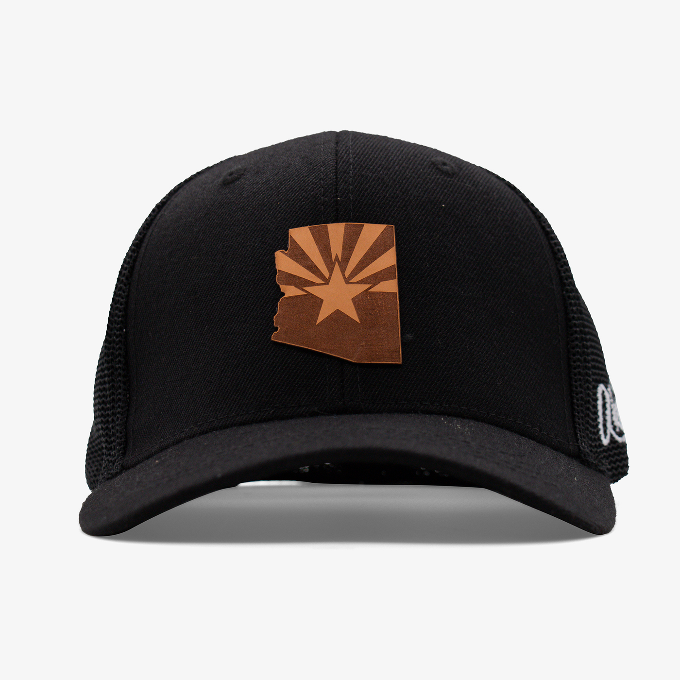Adult Arizona State Flag Leather Patch Full Flex Curved Low Pro Hat ...