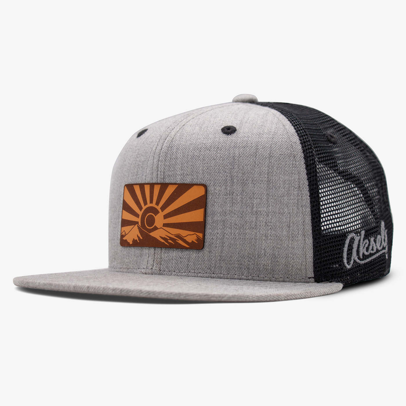 Adult Colorado Sunset Leather Patch Flatbill Snapback Hat | Mens & Womens | Aksels.com