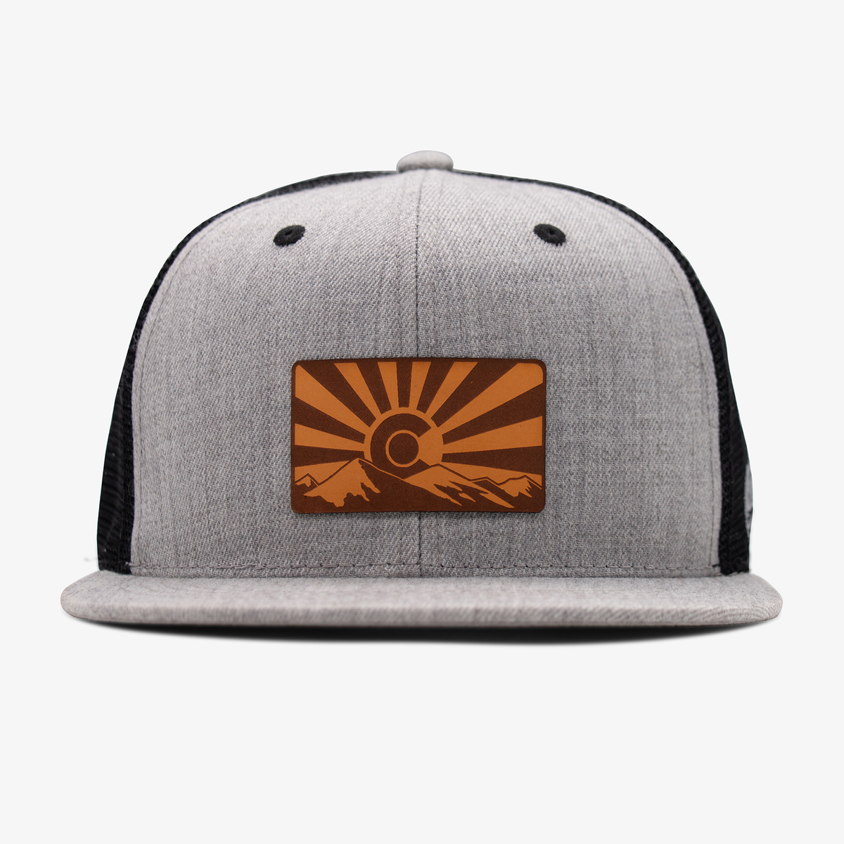 Adult Colorado Sunset Leather Patch Flatbill Snapback Hat | Mens ...
