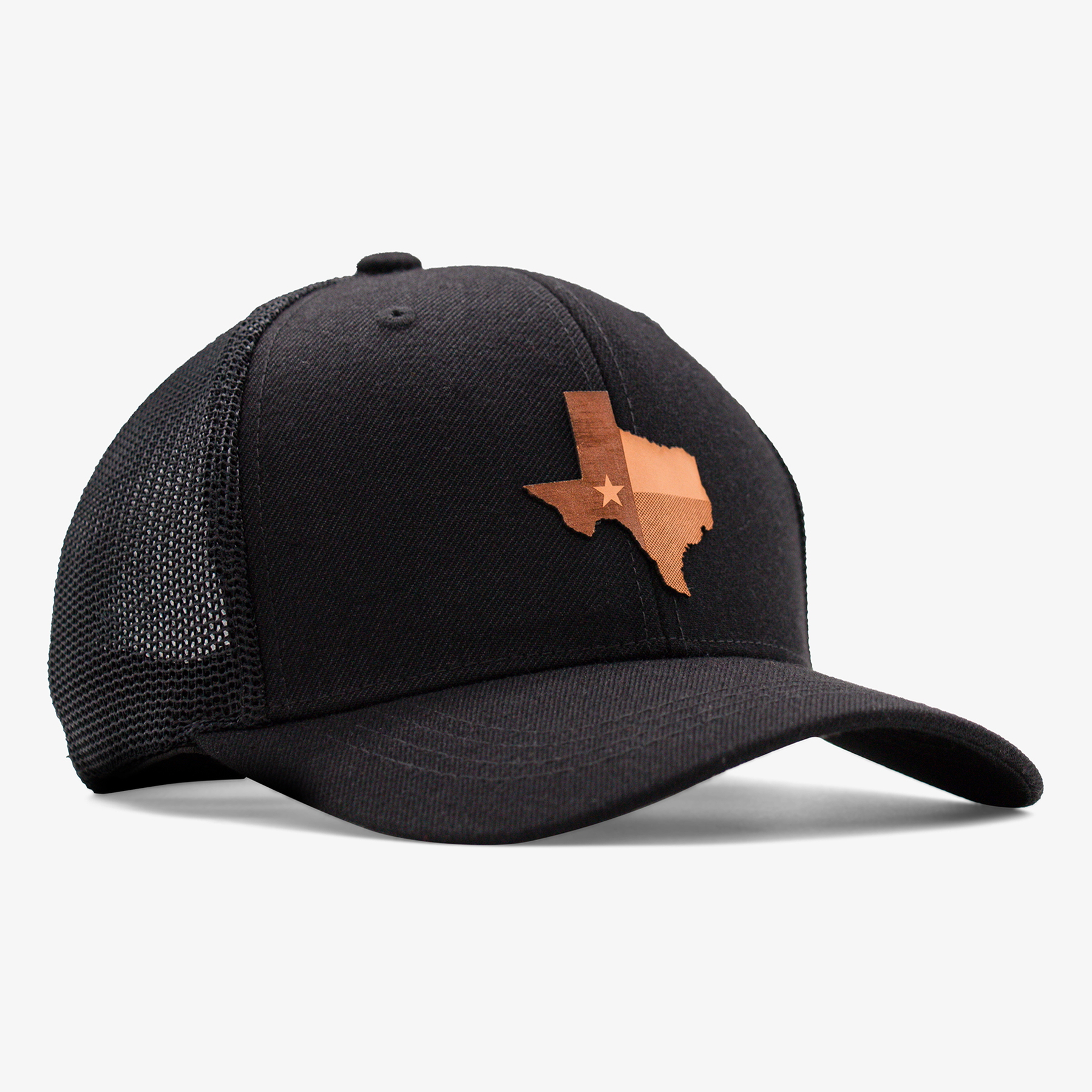 Adult Texas State Leather Patch Full Flex Curved Low Pro Hat | Mens ...