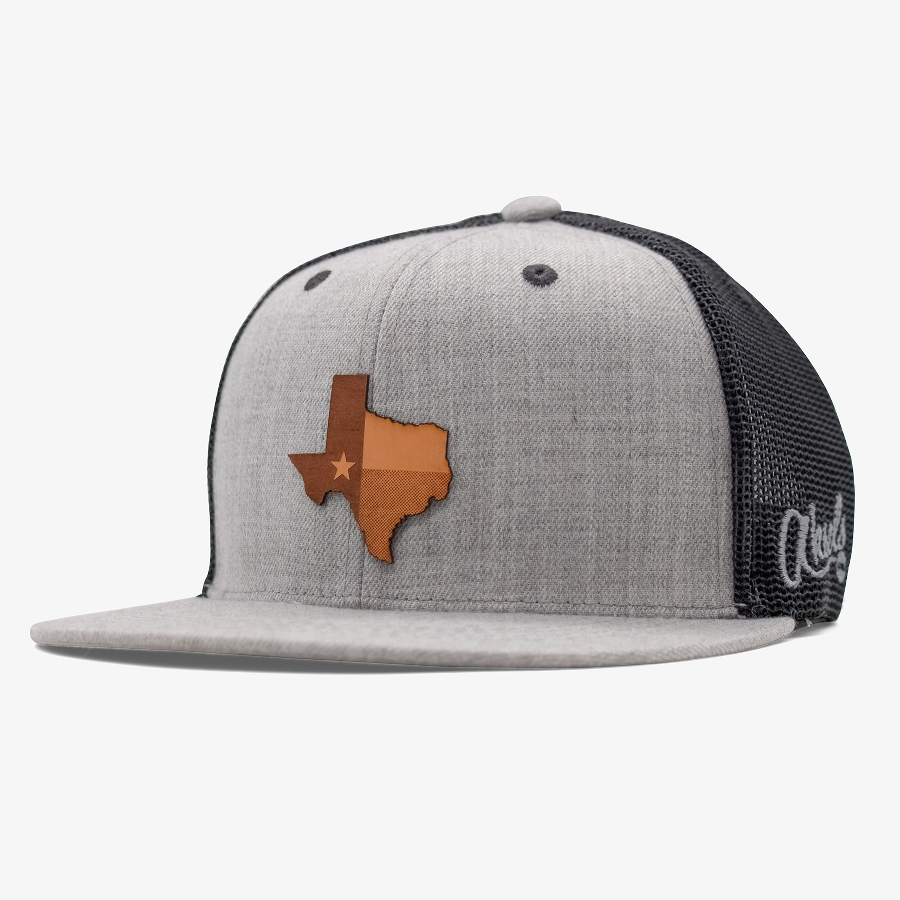 Adult Texas State Leather Patch Full Flex Flatbill Hat | Mens & Womens ...