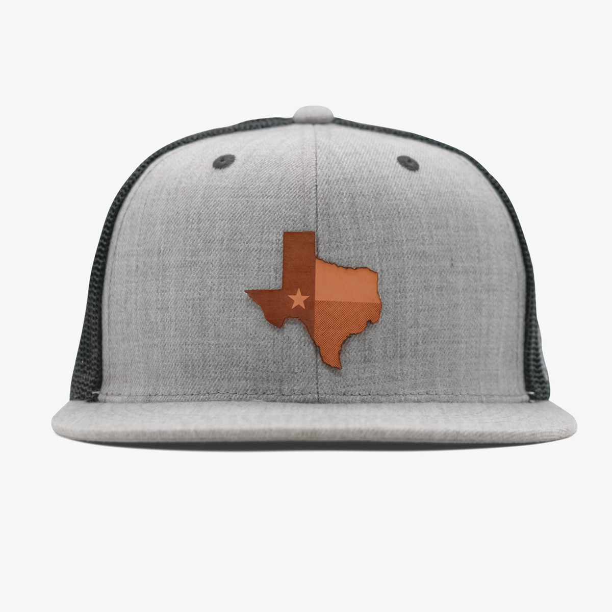 Adult Texas State Leather Patch Full Flex Flatbill Hat | Mens & Womens ...